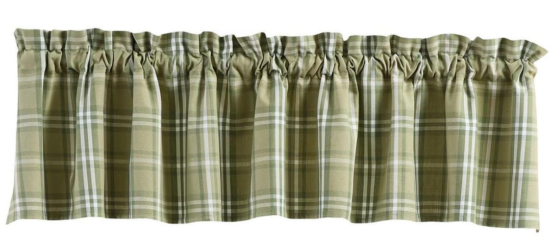 Shades of Green Plaid Window Valance - Etsy