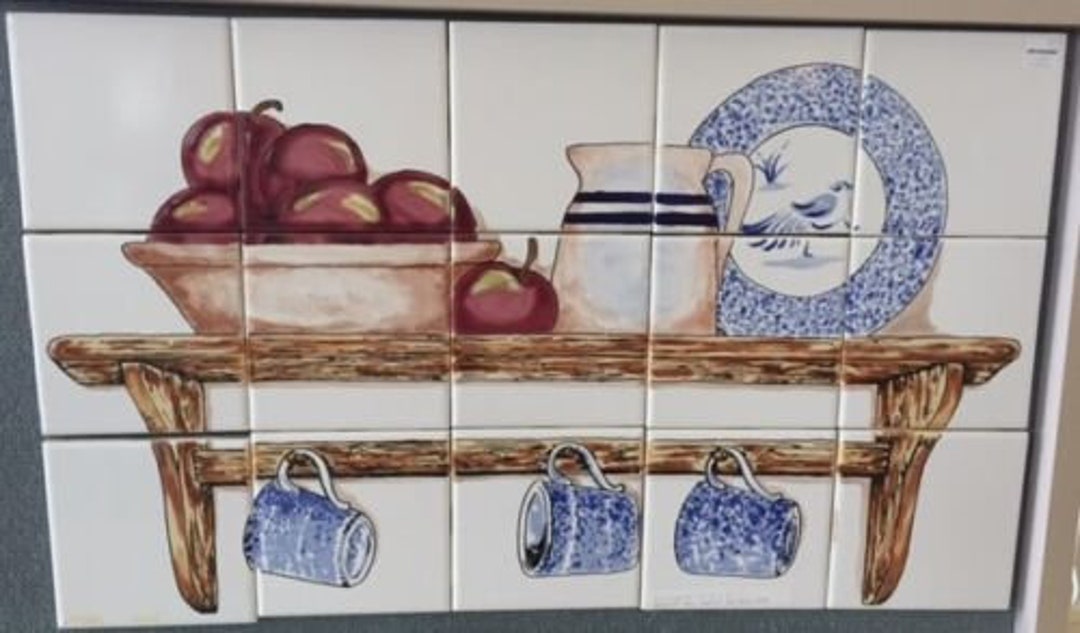 Farmhouse Country Shelf_ Ceramic Tile Mural - Etsy