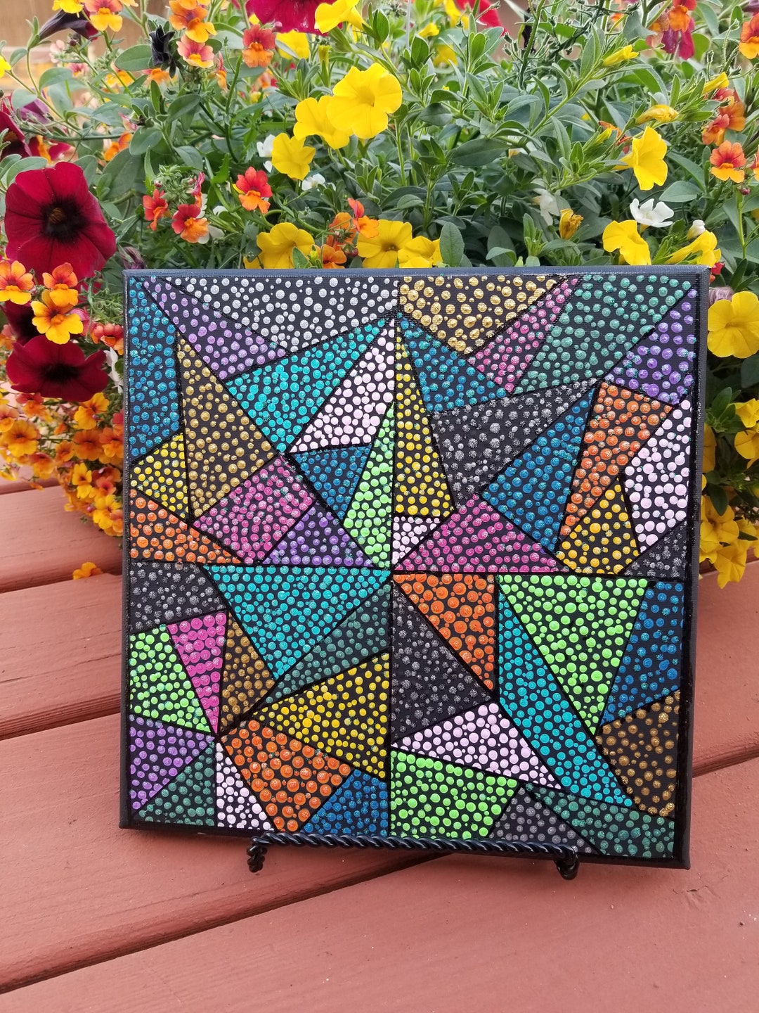 Dot Art Triangles - Etsy