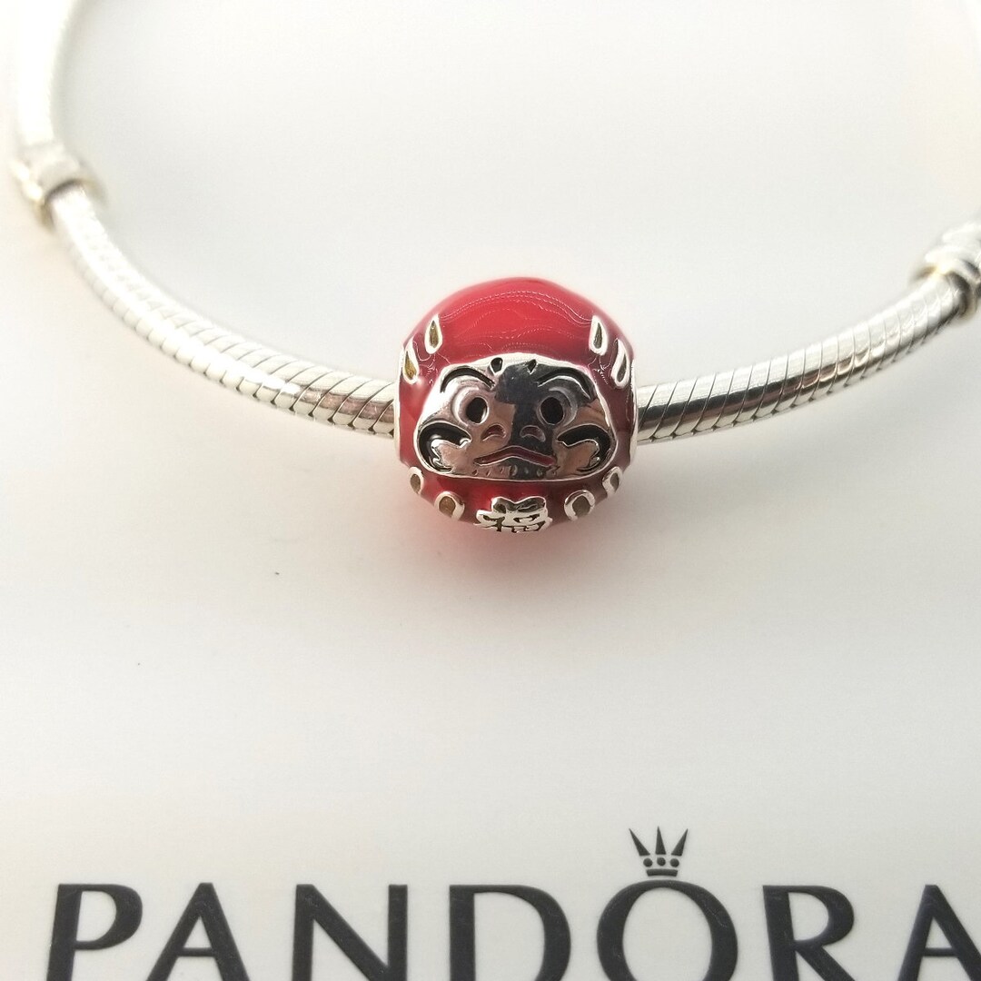 New Sterling Silver Red Daruma Charm for Pandora Bracelet # 798920C01 W ...