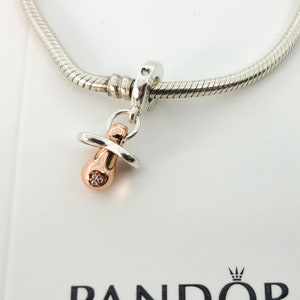 New Rose Gold Plated Baby Pacifier Dangle Charm for Pandora Bracelet ...