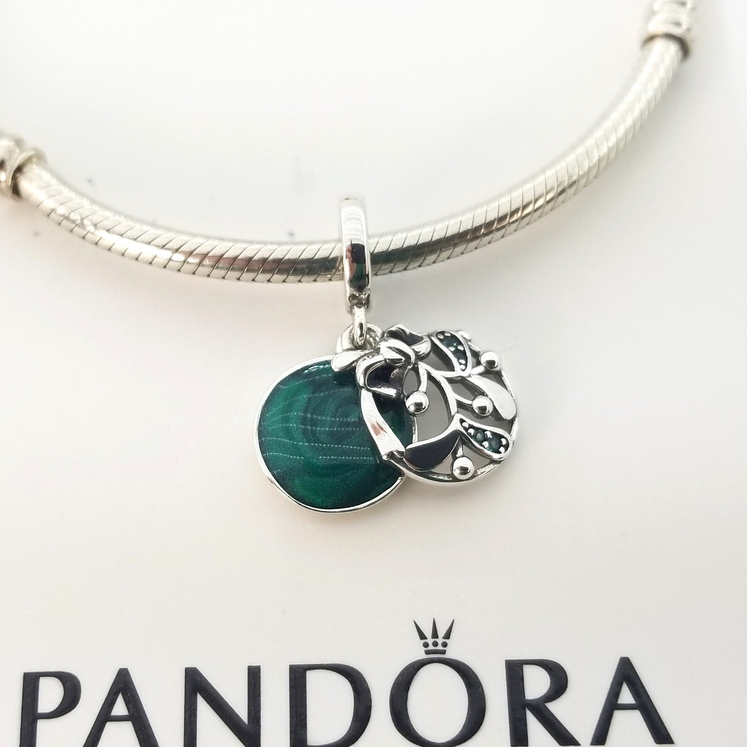 New Sterling Silver Christmas Mistletoe Dangle Charm for Pandora Bracelet 799229C01 W box Etsy