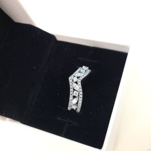 Sterling Silver New Pandora Sparkling Marquise Double Wishbone Ring ...