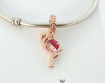 New Rose Gold Plated Pink Daisy Spacer Clip Charm for Pandora Bracelet ...