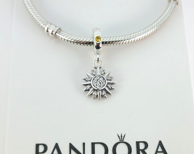 Pandora Sparkling Sun Charm 792840C01 W/box - Etsy