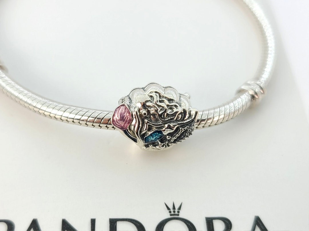 New Pandora Silver Disney the Little Mermaid Seashell Charm # 792687C01 ...