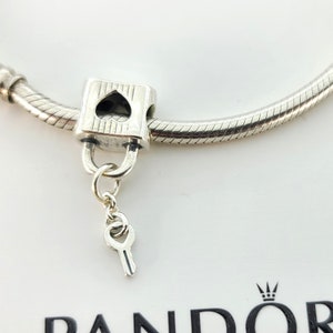 New Sterling Silver Padlock & Heart Key Charm for Pandora Bracelet ...