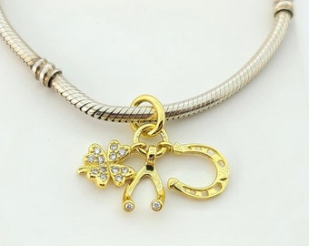 New Silver Shine Collection 14K Gold-plated Chinese Fortune pi Xiu ...