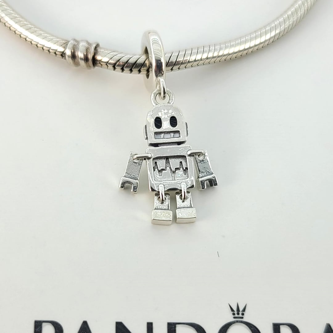 New Sterling Silver Bestie Bot Robot Dangle Charm for Pandora Bracelet ...