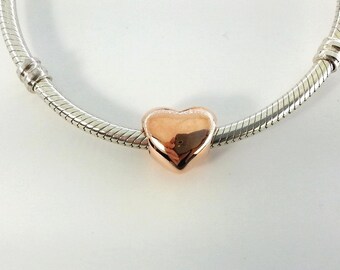 New Pandora Rose Gold Plated Pink Peach Blossom Flower Clip Charm ...