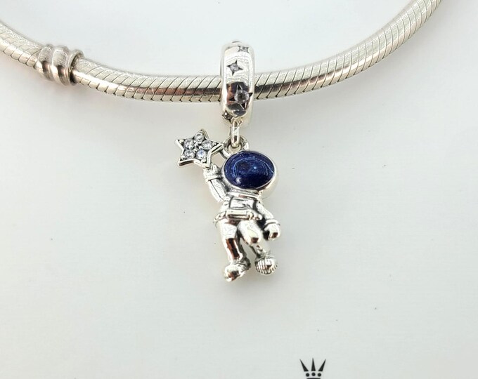 New Pandora Astronaut in the Galaxy Dangle Charm # 790030C01 W/box - Etsy