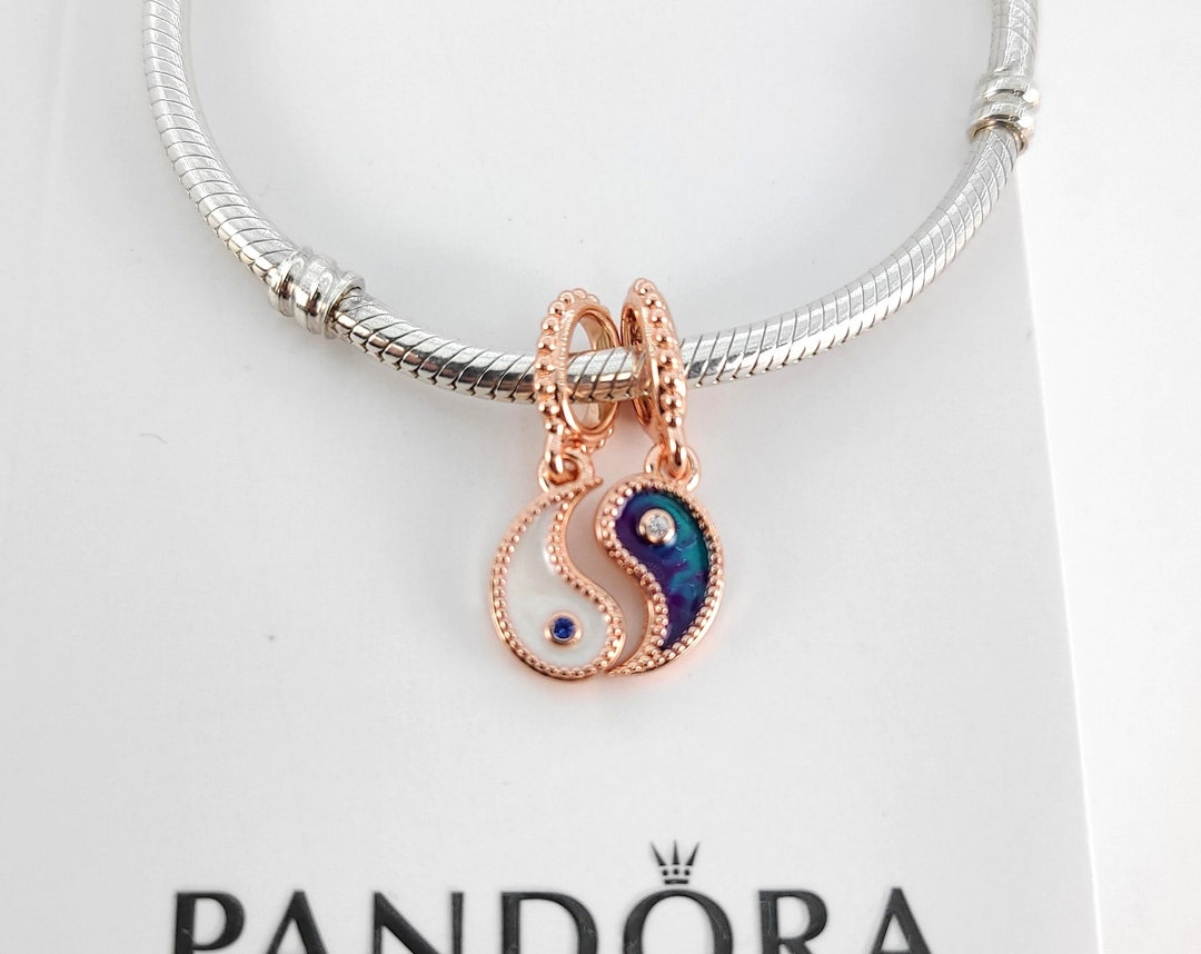 Pandora Rose Gold Splittable Yin & Yang Sparkling Dangle Charm ...