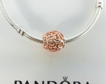 New Pandora Rose Gold Plated Pink Peach Blossom Flower Clip Charm ...