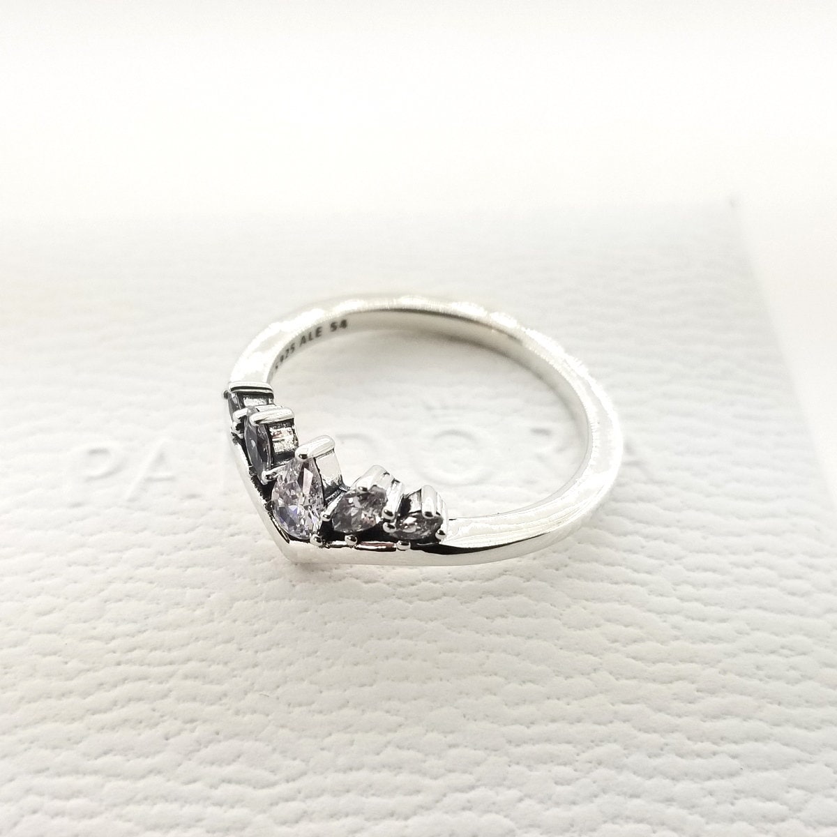 New Pandora Sterling Silver Sparkling Pear & Marquise Wishbone | Etsy