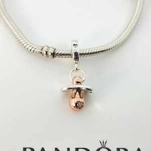 New Rose Gold Plated Baby Pacifier Dangle Charm for Pandora Bracelet ...