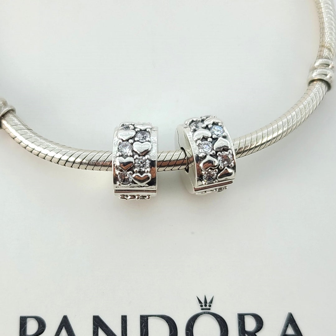 New Sterling Silver Infinite Hearts Sparkling Clip Charm for Pandora ...