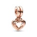 New Rose Gold Plated Linked Sister Hearts Split Dangle Charm for ...