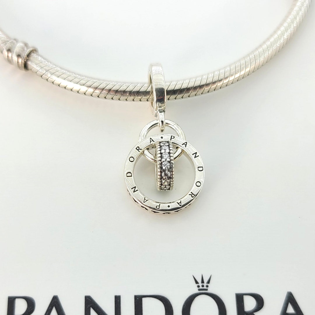 New Sterling Silver Logo Circles Dangle Charm for Pandora Bracelet ...