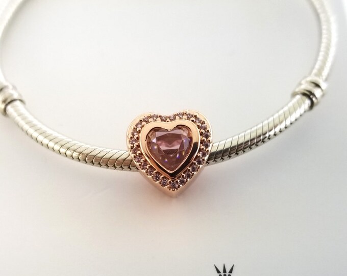 New Rose Gold Plated Sparkling Love Charm for Pandora Bracelet ...