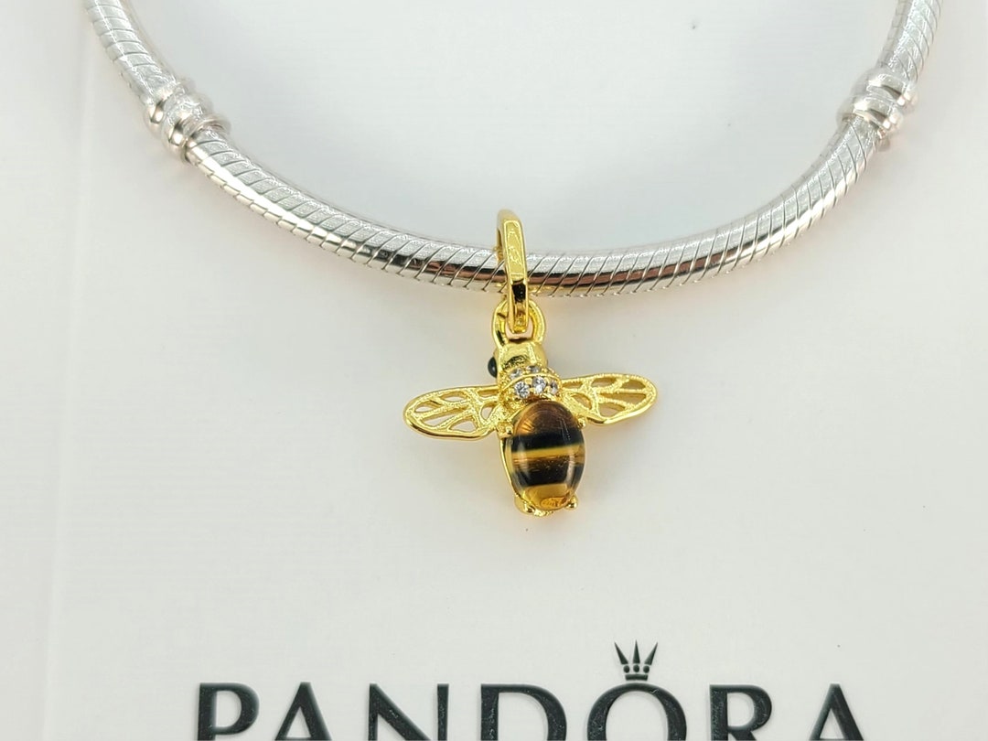New Silver Shine Collection 14K Gold-plated Shine Sparkling Bee Dangle ...
