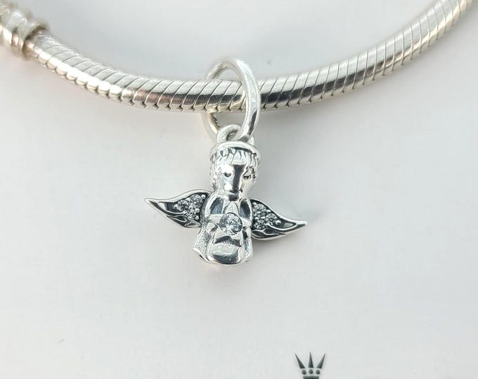 Pandora Sparkling Angel Dangle Charm 793598C01 W/box - Etsy