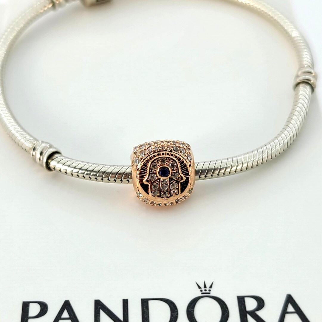 New Rose Gold Plated Hamsa, All-seeing Eye & Feather Three-sided Charm ...