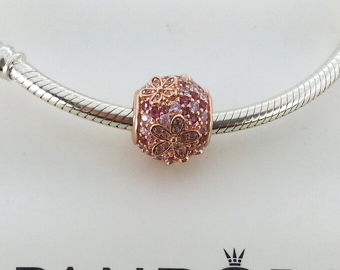 New Pandora Rose Gold Pink Pave Daisy Flower Charm 788797C01 - Etsy