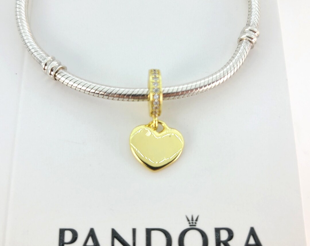 New Pandora Engravable Heart Tag Dangle Charm # 768761C01 W/box - Etsy