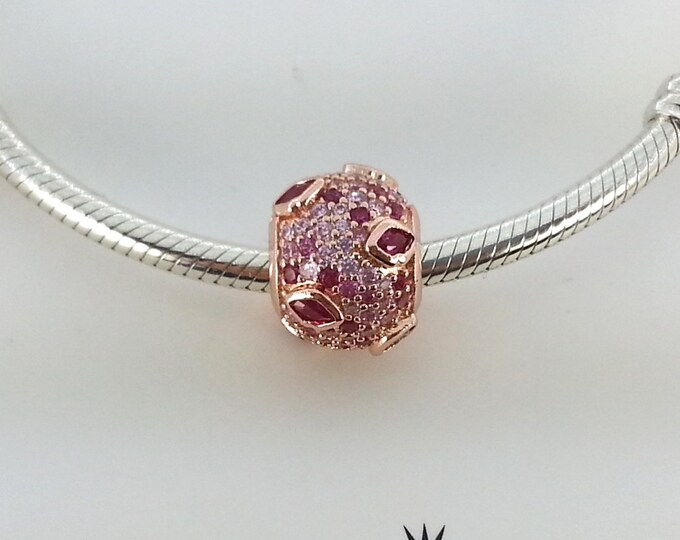 New Rose Gold Kiss Pave Charm for Pandora Bracelet # 788702C01 ...