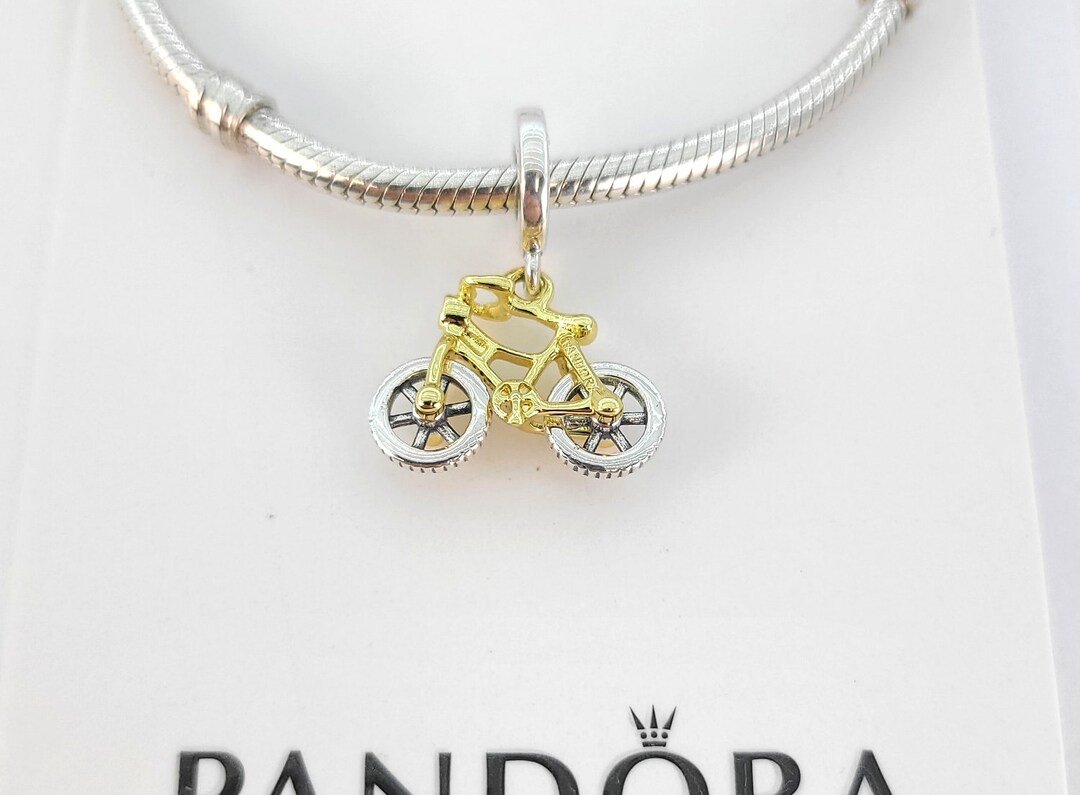 New Pandora Two-tone Spinning Wheels Bicycle Dangle Charm 763354C01 W ...
