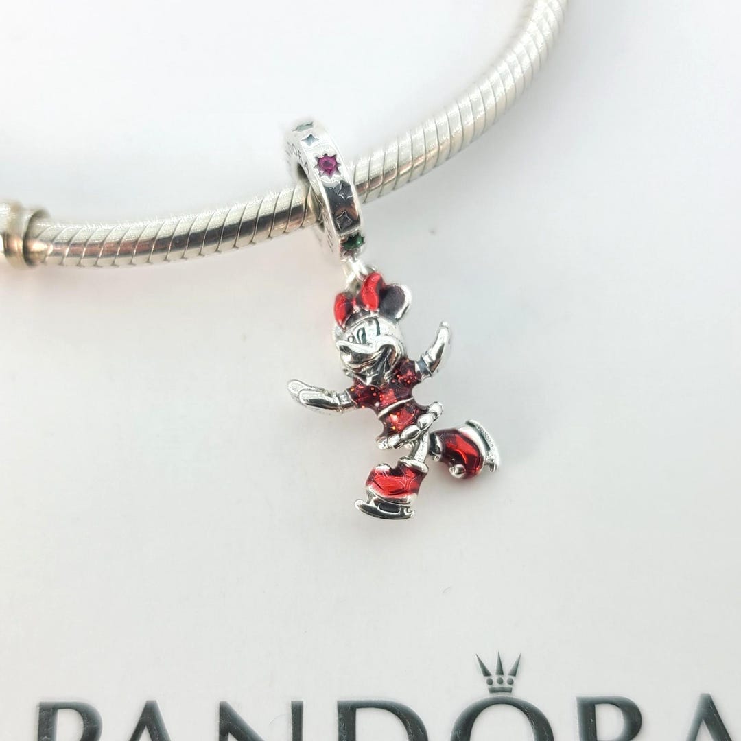 Pandora Disney Minnie Mouse Ice Skating Dangle Charm 793530C01 W/box - Etsy
