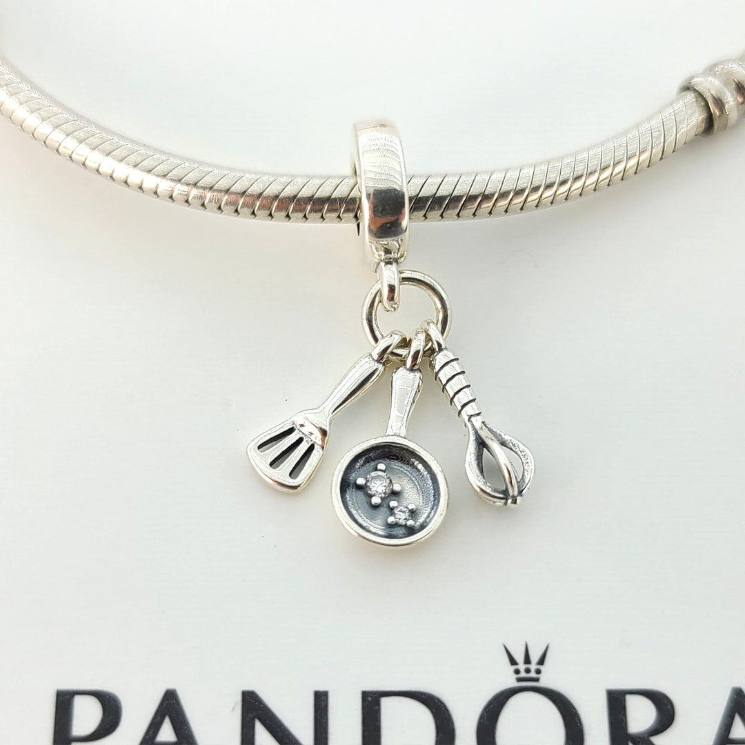 New Sterling Silver Spatula Frying Pan & Whisk Dangle Charm for Pandora ...