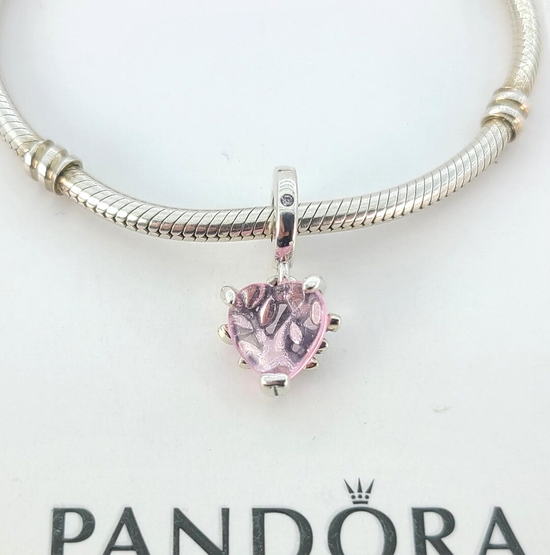 Pandora Pink Family Tree & Heart Dangle Charm # 792654C01 W/box - Etsy