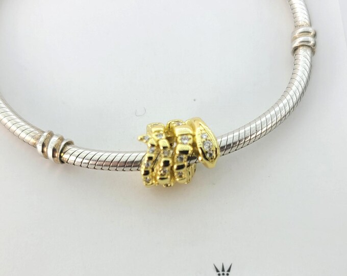 Pandora Curled Snake 14K Gold Plated Charm # 763618C01 W/box - Etsy