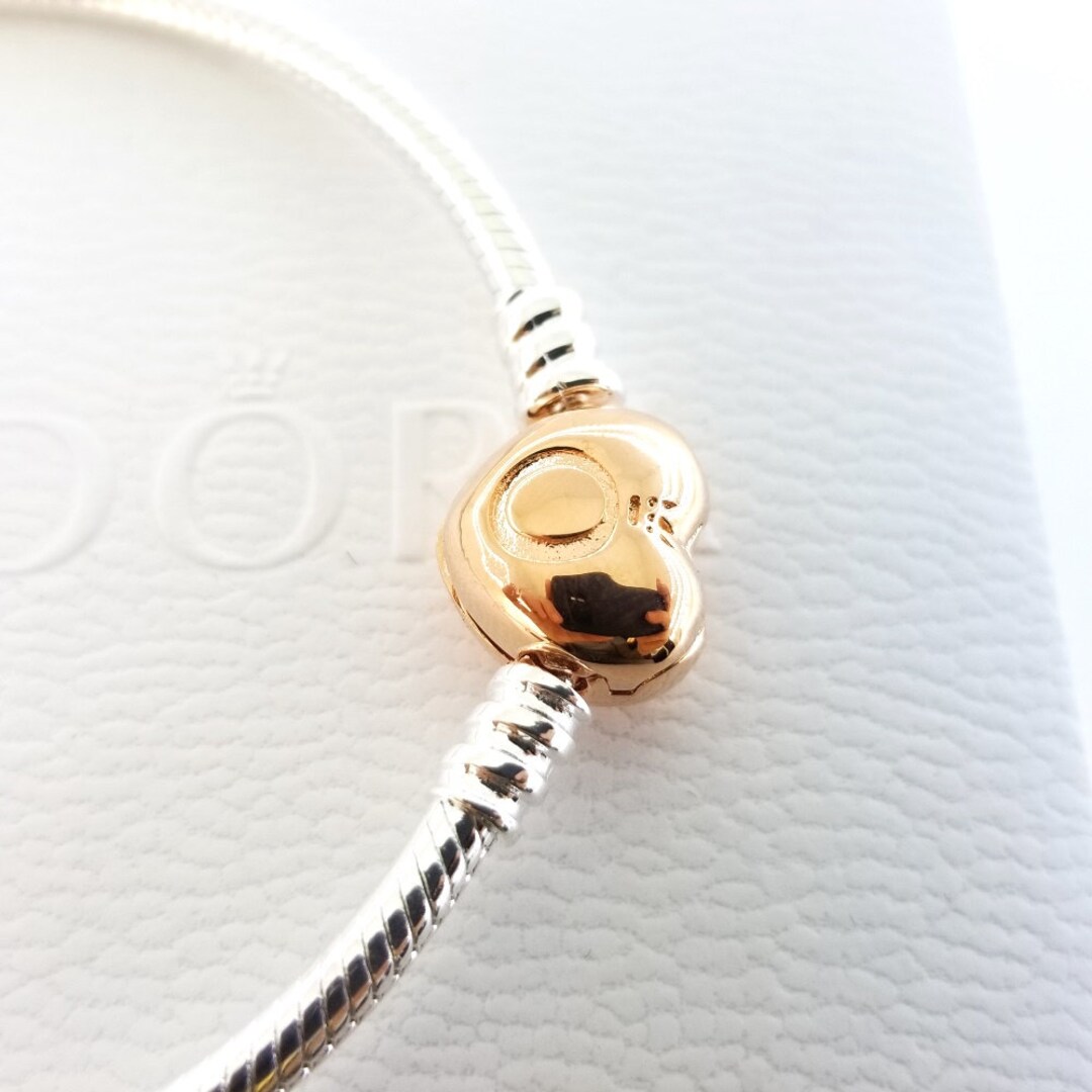 Pandora Rose Heart Clasp Moments Bracelet # 580719 W / Box US 6.7 , 7.5 ...