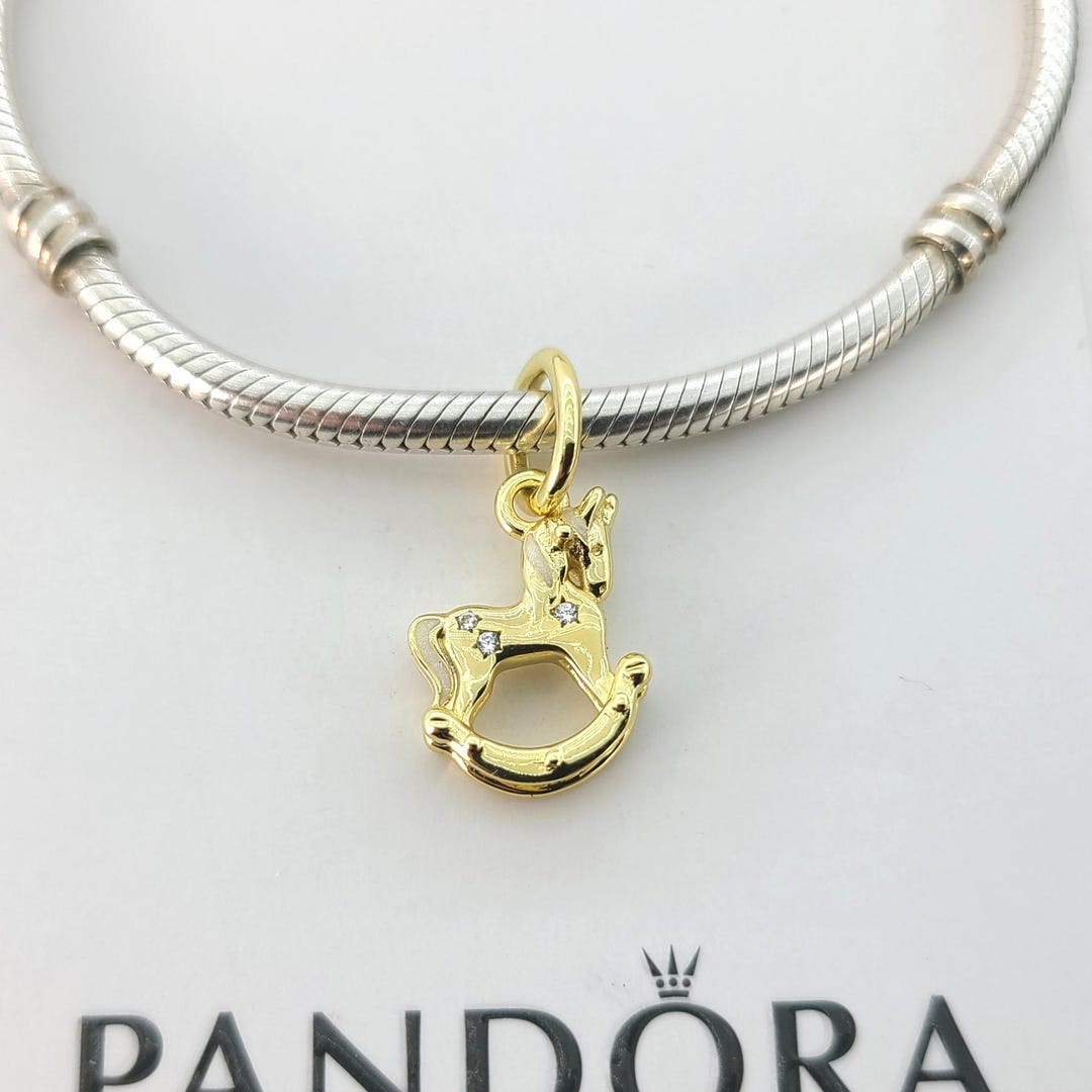 Pandora Rocking Unicorn Dangle 14K Gold Plated Charm 762978C01 W/box - Etsy