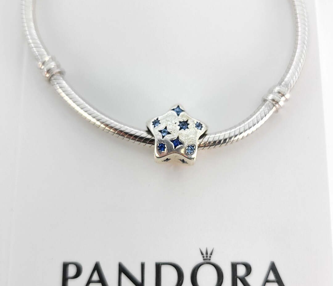 New Pandora Blue Sparkling Star Charm # 792974C01 W/box - Etsy