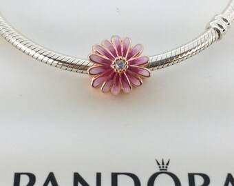 New Pandora Rose™ Gold Pink Daisy Flower Dangle Pendant Charm 788771C01 ...