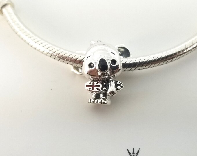 New Pandora Sterling Silver Surfing Koala Charm # 799031C01 W/box - Etsy