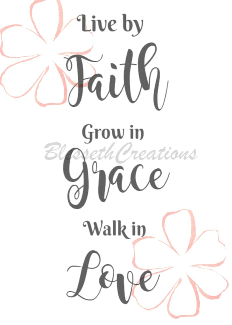 Faith Grace Love, Printable Art, Home Decor, Wall Art, Inspirational ...