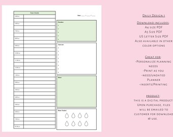D1 Weekly Planner Printable PDF Download A4 A5 US Letter - Etsy