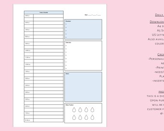 D1 Weekly Planner Printable PDF Download A4, A5, US Letter pink - Etsy