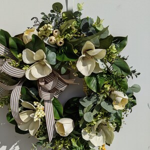 Gorgeous Farmhouse Magnolia Wreath, Farmhouse Wreath, Front Door Wreath ...