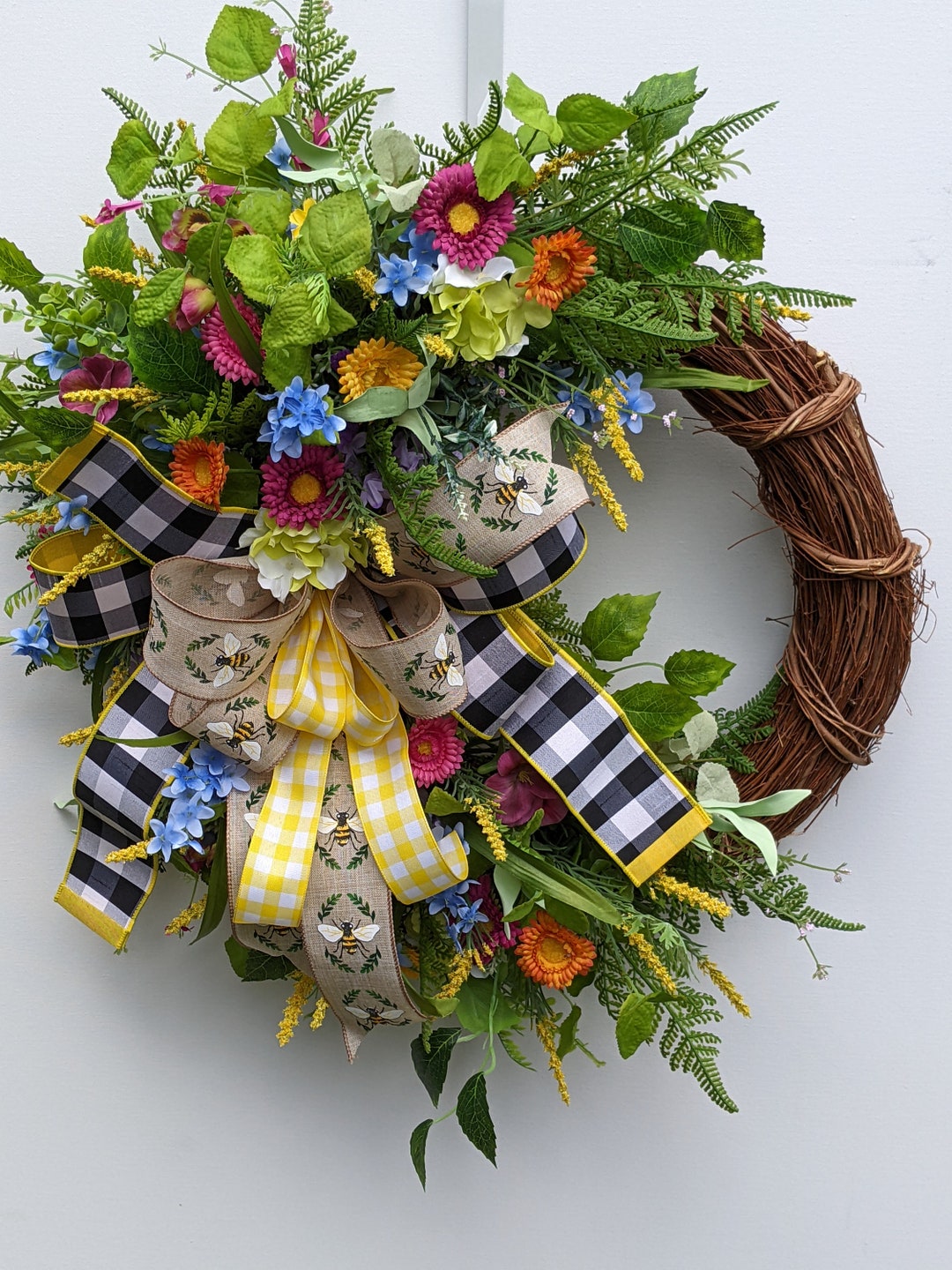 Gorgeous Spring Wildflower Wreath, Southern Charm Style, Extra Large ...
