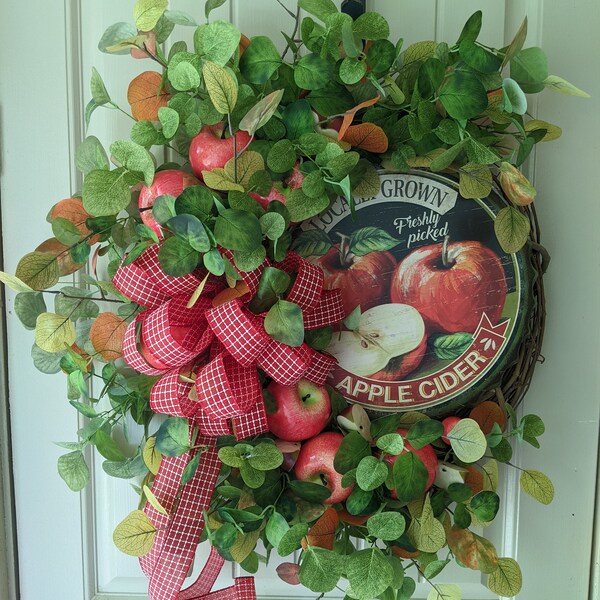 Red Apple Wreath - Etsy