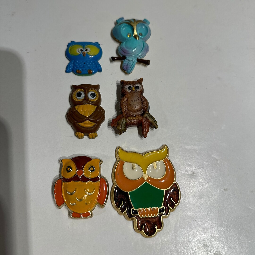 6 Vintage Owl Refrigerator Magnets Made in Korea & Hong Kong - Etsy