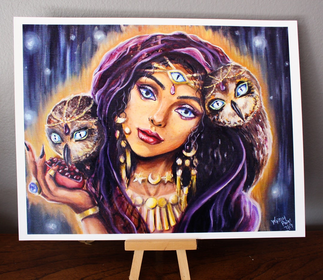 Infinite Wisdom Pop Surrealism Fine Art Print Romani Owl Gypsy Mystical ...