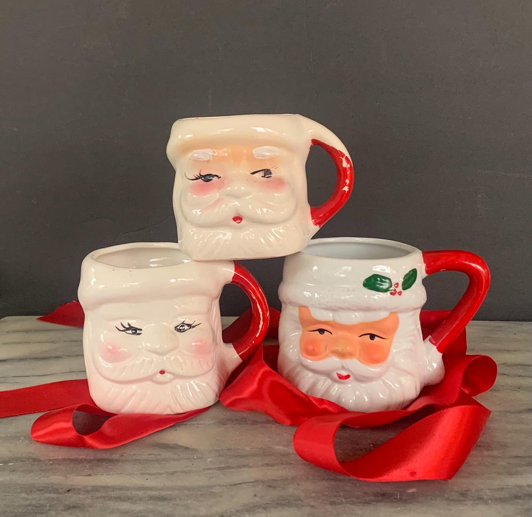 Vintage Santa Face Mug: Patina, Imperfections (sold Separately) - Etsy