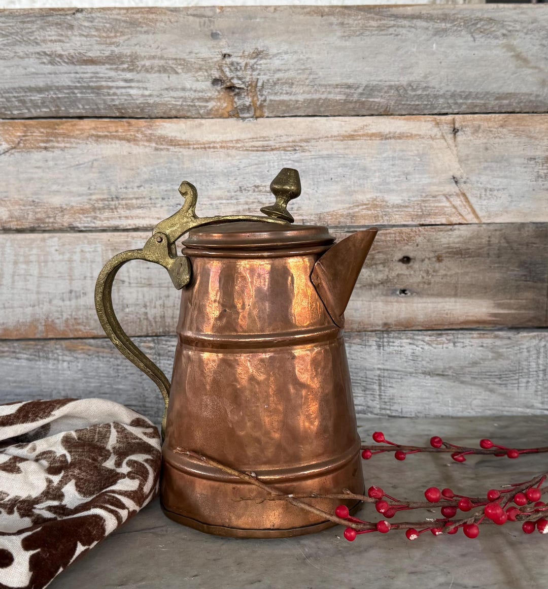 Vintage Copper Coffee Pot - Etsy
