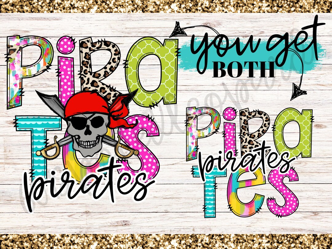 Pirates Mascot Sublimation, DTF, PNG School Mascots Spirit Designs ...